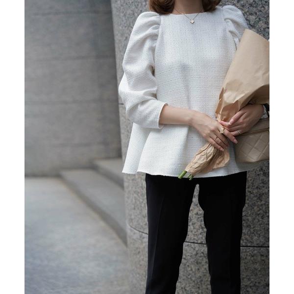 ZOZO問い合わせ番号:78807918ショップ:Joint Space，ジョイントスペースブランド:HUIT bouquet，ユイット商品名:ツイード フレア トップス HUITカテゴリ:トップス>シャツ/ブラウスブランド品番:hi...