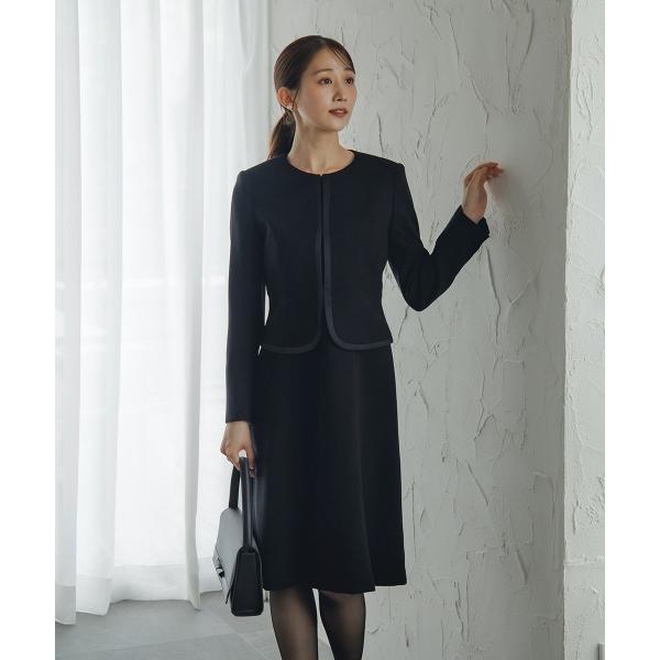 ZOZO問い合わせ番号:78839450ショップ:nissen，ニッセンブランド:Petitjo，プッチージョ商品名:小さいサイズ　【喪服・礼服】日本製生地前開きワンピースアンサンブル（ノーカラージャケット＋７分袖ワンピース）　低身長さん・...