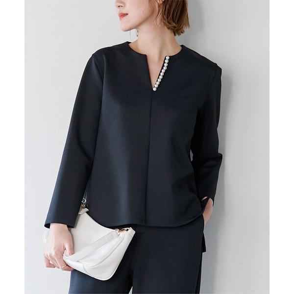 『タイムセール実施中』ZOZO問い合わせ番号:78840119ショップ:ur's，ユアーズブランド:ur's，ユアーズ商品名:パール付キーネックトップスカテゴリ:トップス>Tシャツ/カットソーブランド品番:BDXN1754素材:ポリエ...