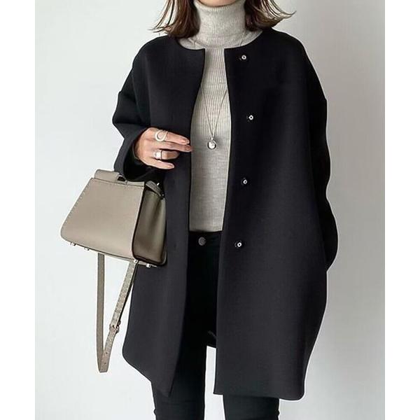 ZOZO問い合わせ番号:79044630ショップ:Ulysses，ユリシスブランド:Girly Doll，ガーリードール商品名:ノーカラーミドル丈コートカテゴリ:ジャケット/アウター>ノーカラーコートブランド品番:DIY23W045素...