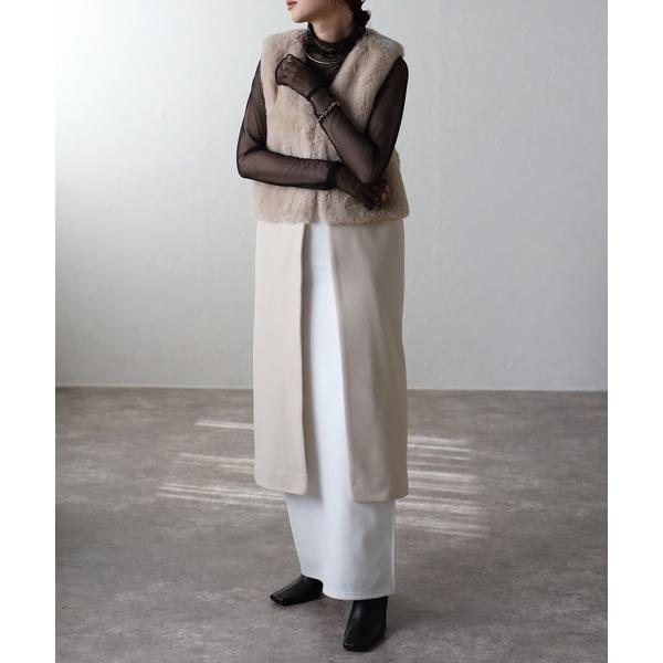 『タイムセール実施中』ZOZO問い合わせ番号:79045402ショップ:Bonjour Sagan，ボンジュールサガンブランド:＆HALF，アンドハーフ，Bonjour Sagan，ボンジュールサガン商品名:ファー切替ロングベスト（大人カジ...