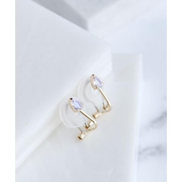 ZOZO問い合わせ番号:79116760ショップ:collecala，コレカラブランド:queite，ケイト，colleca la，コレカラ商品名:K10 誕生石 クリップイヤリング 6月/ブルームーンストーン［queite］カテゴリ:アク...