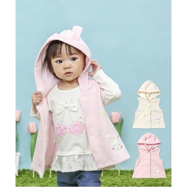 ZOZO問い合わせ番号:79118456ショップ:KIMURATAN ONLINE，キムラタン オンラインブランド:coeur a coeur，クーラクール商品名:coeur a coeur うさみみベストカテゴリ:トップス>ベストブ...