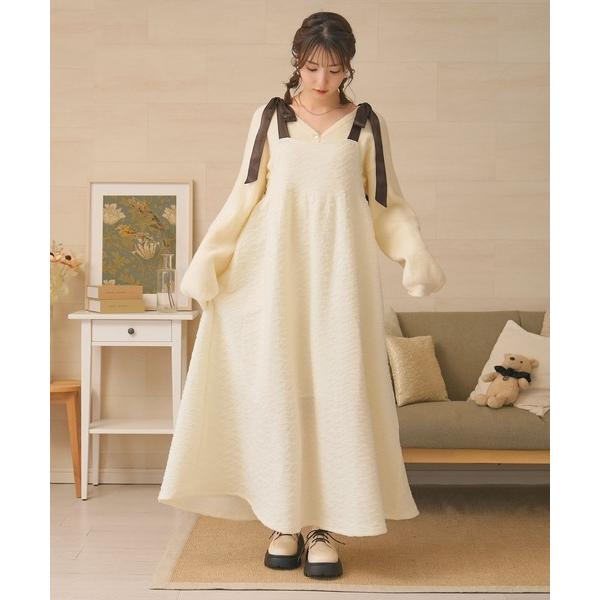 『タイムセール実施中』ZOZO問い合わせ番号:79213439ショップ:夢展望（YUMETENBO），ユメテンボウブランド:moulis'，ムーリス，Newlyme，ニューリーミー，夢展望，ユメテンボウ商品名:ふわふわジャガードキャミワンピ...