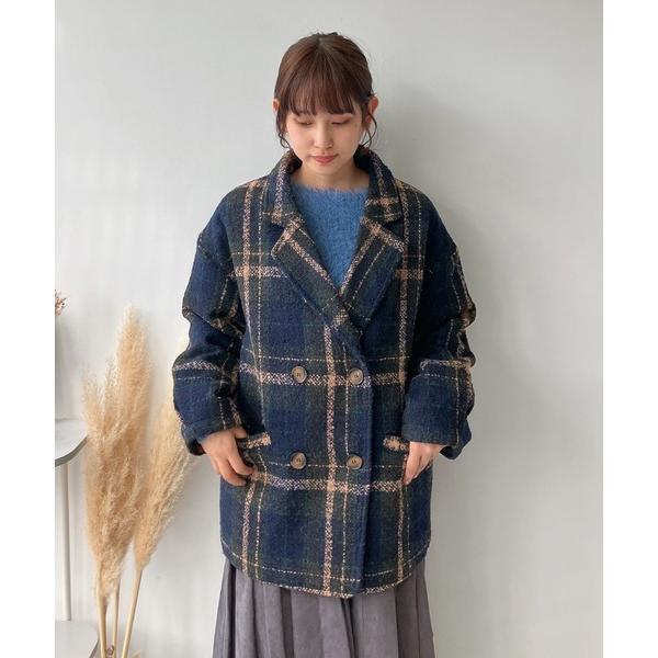 『タイムセール実施中』ZOZO問い合わせ番号:79281088ショップ:AS KNOW AS PLUS，アズノゥアズプラスブランド:AS KNOW AS plus，アズノゥアズプラス商品名:☆ブークレチェックミドルコートカテゴリ:ジャケット...