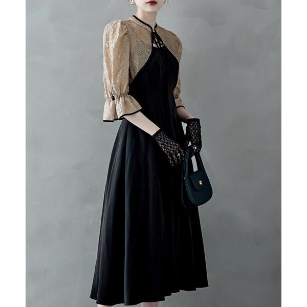 ZOZO問い合わせ番号:79349367ショップ:bflat，ビーフラットブランド:etoll.，エトル商品名:ジャガードボレロ＆ウエストタックボリュームパーティードレス 結婚式 お呼ばれワンピースカテゴリ:ワンピース/ドレス>ドレス...