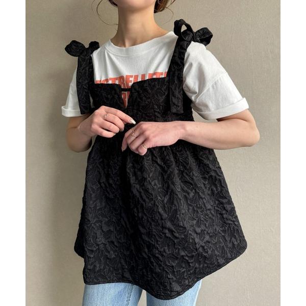 ZOZO問い合わせ番号:79475320ショップ:JUNOAH，ジュノアブランド:JUNOAH，ジュノア商品名:肩リボンジャガードキャミソールビスチェカテゴリ:トップス>キャミソールブランド品番:fram0915i-91素材:ポリエス...