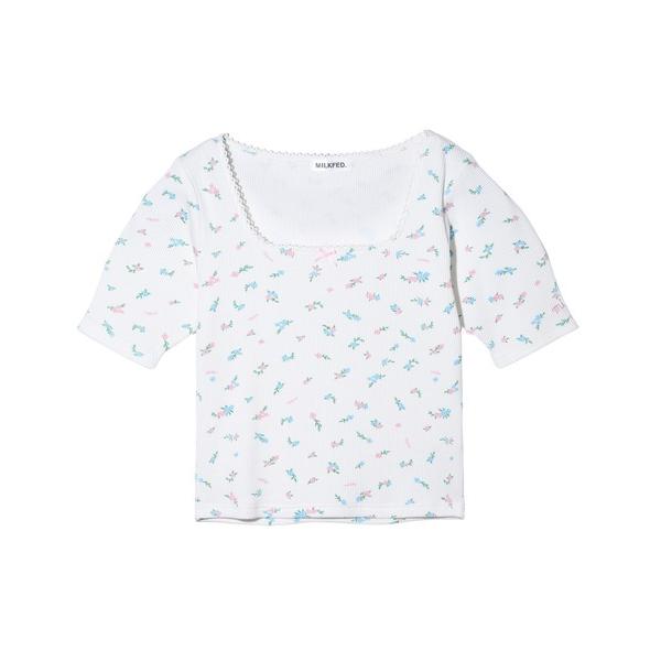 『セール実施中』ZOZO問い合わせ番号:79509347ショップ:MILKFED.，ミルクフェドブランド:MILKFED.，ミルクフェド商品名:FLORAL PATTERN SQUARE NECK TOPカテゴリ:トップス>Tシャツ/...