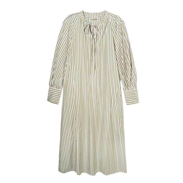 『セール実施中』ZOZO問い合わせ番号:79509428ショップ:MILKFED.，ミルクフェドブランド:MILKFED.，ミルクフェド商品名:STRIPED SKIPPER DRESSカテゴリ:ワンピース/ドレス>シャツワンピースブ...