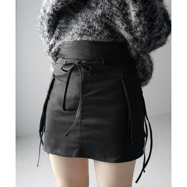 『セール実施中』ZOZO問い合わせ番号:79510420ショップ:me+em select，ミームセレクトブランド:me+em select，ミームセレクト商品名:※※【 ２WAY 】３ストラップリボンカーゴミニスカート ／ three s...