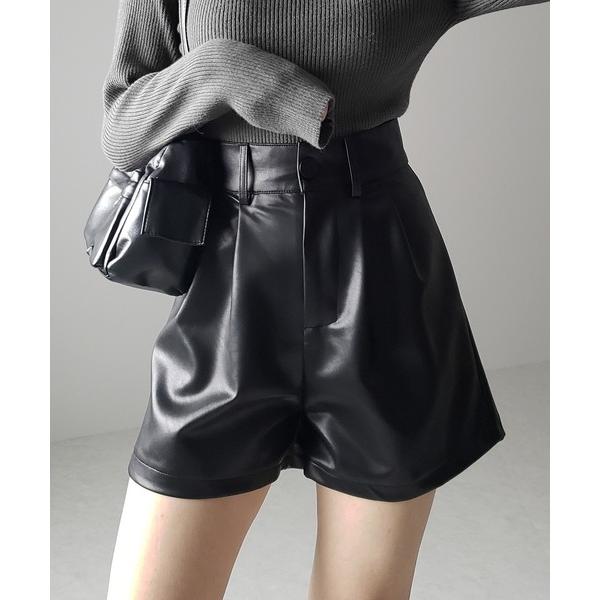 ZOZO問い合わせ番号:79510437ショップ:me+em select，ミームセレクトブランド:me+em select，ミームセレクト商品名:【 3color ／ ５size 】太ベルトハイウエストタックレザーショートパンツカテゴリ:...