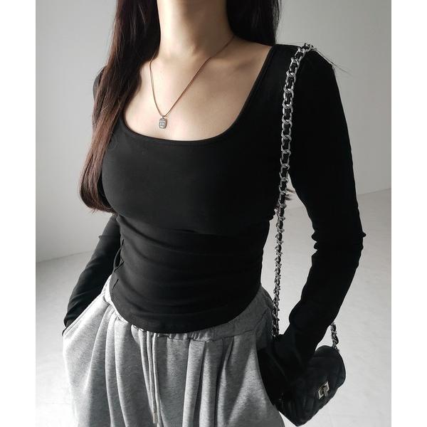 『タイムセール実施中』ZOZO問い合わせ番号:79510764ショップ:me+em select，ミームセレクトブランド:me+em select，ミームセレクト商品名:SNSで話題！【 裏起毛 ／ カップ付き 】スクエアネックスリムカット...