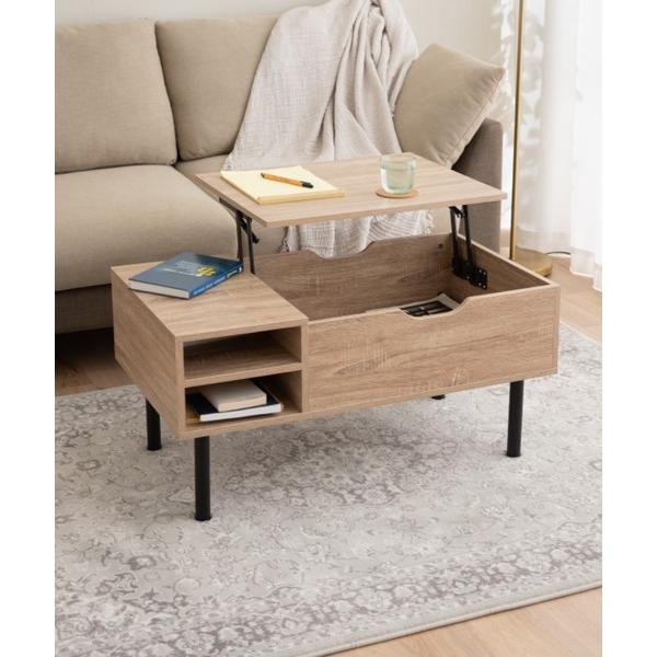 『タイムセール実施中』ZOZO問い合わせ番号:79671663ショップ:EMOOR，エムールブランド:東京家具，トウキョウカグ商品名:リビングで仕事をするための 棚付きリフトアップテーブルカテゴリ:インテリア>家具ブランド品番:458...