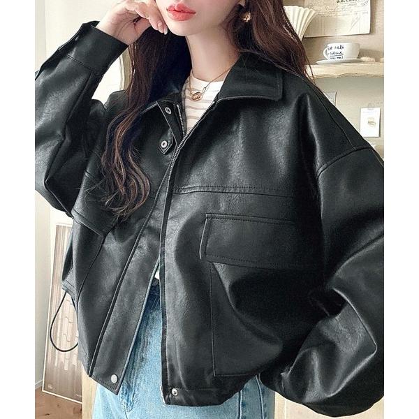 『セール実施中』ZOZO問い合わせ番号:79705971ショップ:moment+，モーメントプラスブランド:moment+，モーメントプラス商品名:【累計販売枚数2万枚突破！】2WAYカラーショート丈フェイクレザーブルゾンカテゴリ:ジャケッ...