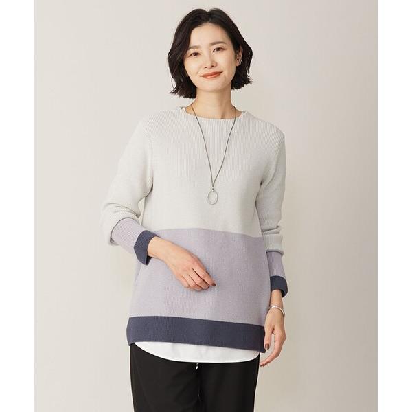 『セール実施中』ZOZO問い合わせ番号:79807820ショップ:L size ONWARD（大きいサイズ），エルサイズ　オンワードブランド:J.PRESS，ジェイプレス商品名:【洗える】CLEAR COTTON BLEND カラーブロック...