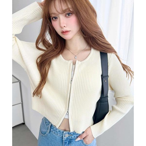 『セール実施中』ZOZO問い合わせ番号:79839937ショップ:moment+，モーメントプラスブランド:moment+，モーメントプラス商品名:【累計販売数1万枚突破！】Wジップリブニットカーディガンカテゴリ:トップス>カーディガ...