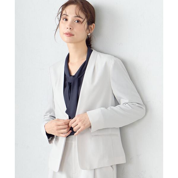 『タイムセール実施中』ZOZO問い合わせ番号:79872980ショップ:COMME CA ISM，コムサイズムブランド:COMME CA ISM，コムサイズム商品名:【セットアップ対応】ポリエステルツイル　ノーカラージャケットカテゴリ:フォ...