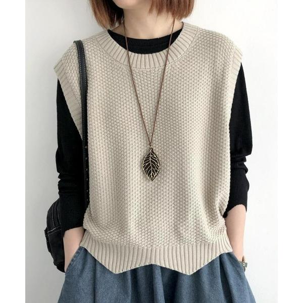 ZOZO問い合わせ番号:79905648ショップ:SAISON DE PAPILLON，セゾン ド パピヨンブランド:SEU，エスイーユー，SAISON DE PAPILLON，セゾンドパピヨン商品名:裾レース編みスカラップニットベスト ジ...