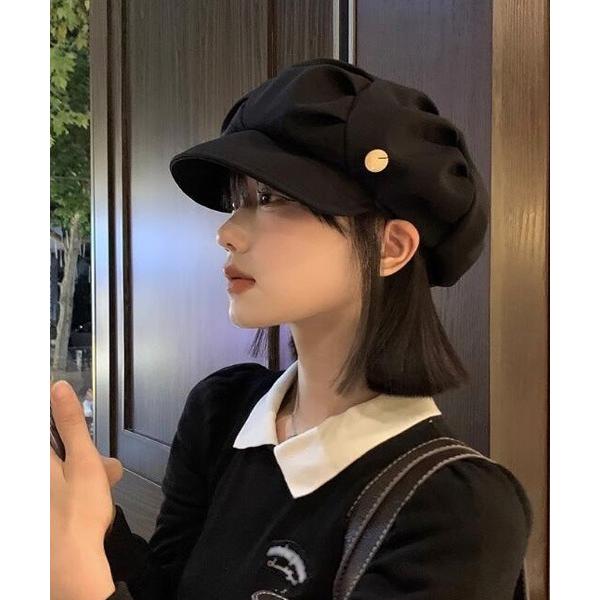 ZOZO問い合わせ番号:79938109ショップ:VIBGYOR，ヴィブジョーブランド:VIBGYOR Women，ヴィブジョー　ウィメン商品名:【urge select】ブラック ツイル ボリューム キャスケットカテゴリ:帽子>キャ...