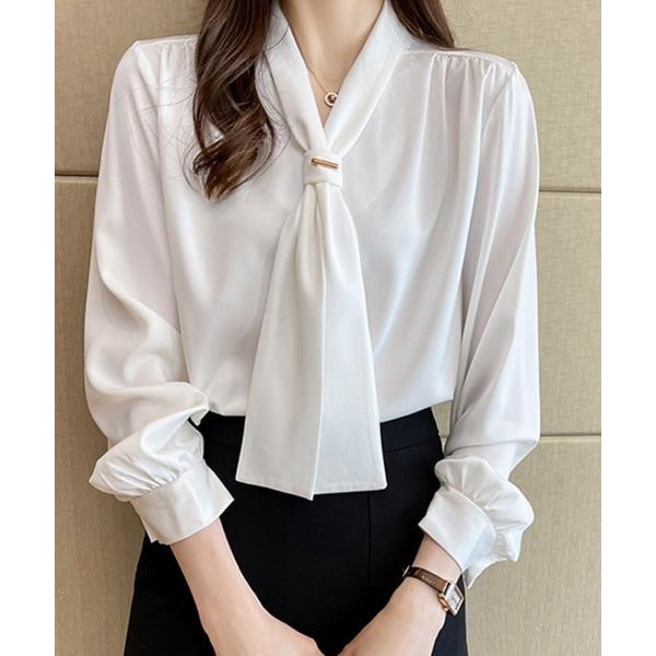 『タイムセール実施中』ZOZO問い合わせ番号:80139966ショップ:Ada.，エイダブランド:Miniministore，ミニミニストア商品名:【新色追加】ボウタイ ブラウス レディース Vネックカテゴリ:トップス>シャツ/ブラウ...