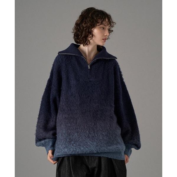 『タイムセール実施中』ZOZO問い合わせ番号:80140730ショップ:MUHET，ミュエータブランド:ONCILY，オンシェリー商品名:HALF ZIP SHAGGY ASSORT VOLUME KNIT / ハーフジップシャギーアソート...