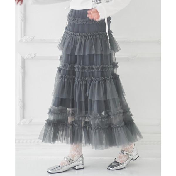 『セール実施中』ZOZO問い合わせ番号:80141220ショップ:INTER FACTORY，インターファクトリーブランド:Lovilyn，ラヴィリン商品名:ティアードチュールスカートカテゴリ:スカート>スカートブランド品番:LLPA...