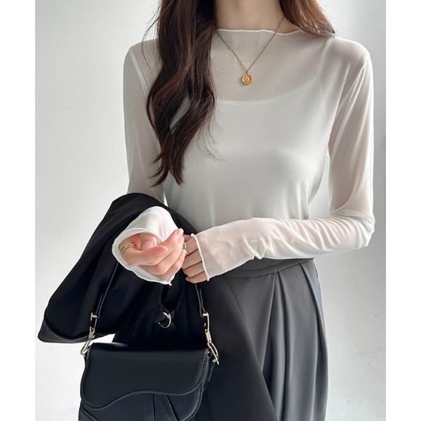 『タイムセール実施中』ZOZO問い合わせ番号:80204289ショップ:Ada.，エイダブランド:COCOMOMO，ココモモ商品名:一枚でも重ねても。上品な肌見せシアー シアートップス メローデザイン シースルー シアー トップス カットソ...