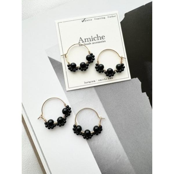 ※このアイテムは返品・交換対象外商品です。ZOZO問い合わせ番号:80235958ショップ:TONE，トーンブランド:tone，トーン商品名:【Amiche】ブラックパールフープピアス(MA)カテゴリ:アクセサリー>ピアス（両耳用）ブ...