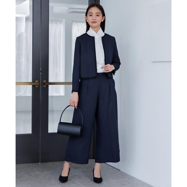 ZOZO問い合わせ番号:80267577ショップ:form forma，フォルム フォルマブランド:form forma，フォルムフォルマ商品名:【卒業式・入学式】ノーカラーツイードジャケット＆ワイドパンツ セットアップスーツ/2点セット/...