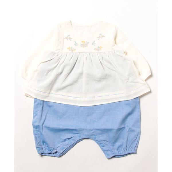 『タイムセール実施中』※このアイテムは返品・交換対象外商品です。ZOZO問い合わせ番号:80268180ショップ:こどもの森e-shop，コドモノモリイーショップブランド:kids zoo，キッズズー商品名:無地・ストライプお花刺繍入りロン...