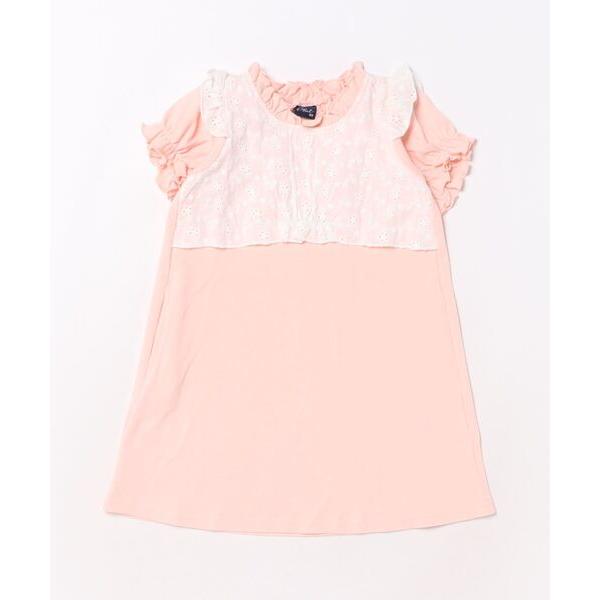 『タイムセール実施中』ZOZO問い合わせ番号:80302423ショップ:こどもの森e-shop，コドモノモリイーショップブランド:Crescent，クレッセント商品名:レース配色無地半袖ワンピースカテゴリ:ワンピース/ドレス>ワンピー...