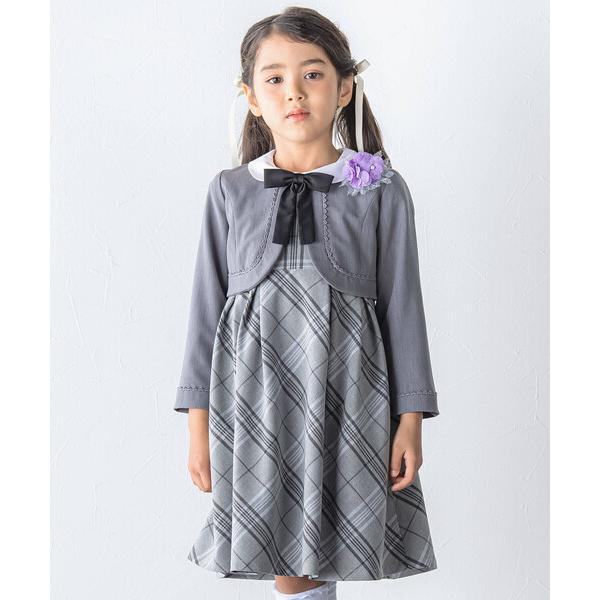 『タイムセール実施中』ZOZO問い合わせ番号:80334641ショップ:BEBE ONLINE STORE，ベベ オンラインストアブランド:BeBe，ベベ商品名:リボンタイ付きチェックワンピース+ボレロアンサンブル(110~130cm)カテ...