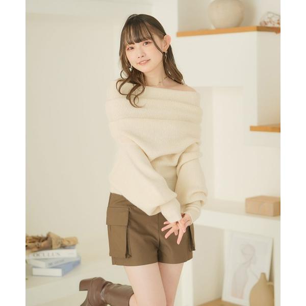 『タイムセール実施中』ZOZO問い合わせ番号:80436788ショップ:夢展望（YUMETENBO），ユメテンボウブランド:moulis'，ムーリス，Newlyme，ニューリーミー，夢展望，ユメテンボウ商品名:タックオフショルダーニットトッ...