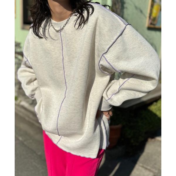 『タイムセール実施中』ZOZO問い合わせ番号:80504719ショップ:Bonjour Sagan，ボンジュールサガンブランド:mi via loca，ミヴィアロカ商品名:裏起毛配色メロープルオーバーカテゴリ:トップス>スウェットブラ...