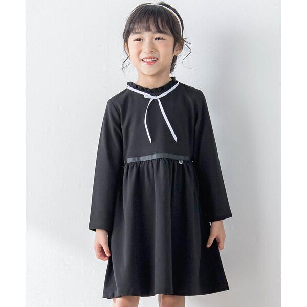 ZOZO問い合わせ番号:80536447ショップ:BEBE ONLINE STORE，ベベ オンラインストアブランド:BeBe Petits Pois Vert，ベベプチポワヴェール商品名:【お揃い】リボン付きチェック無地ワンピース(110...