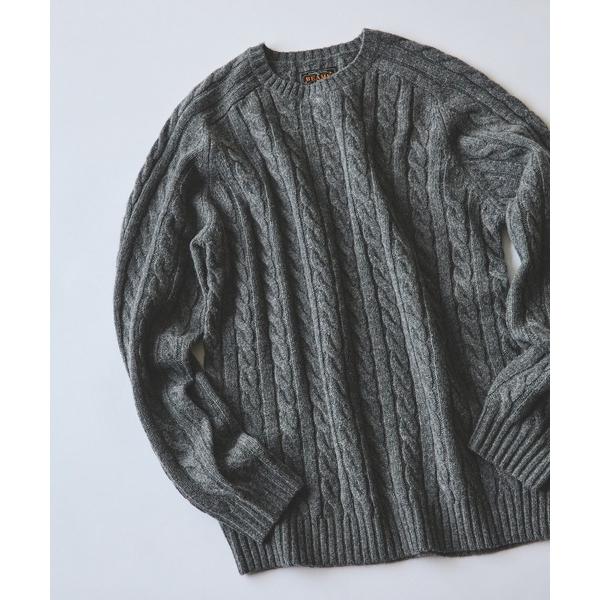 ZOZO問い合わせ番号:80536835ショップ:BEAMS MEN，ビームス メンブランド:BEAMS PLUS，ビームスプラス商品名:5ゲージ ケーブル クルーネックカテゴリ:トップス>ニット/セーターブランド品番:38-15-0...