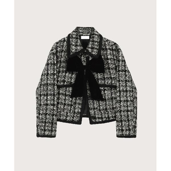 ZOZO問い合わせ番号:80671375ショップ:P L U M STORE，プラム ストアブランド:LA POMME petit，ラポミ・プチ商品名:Ribbon Piping Tweed Jacketカテゴリ:ジャケット/アウター&gt...