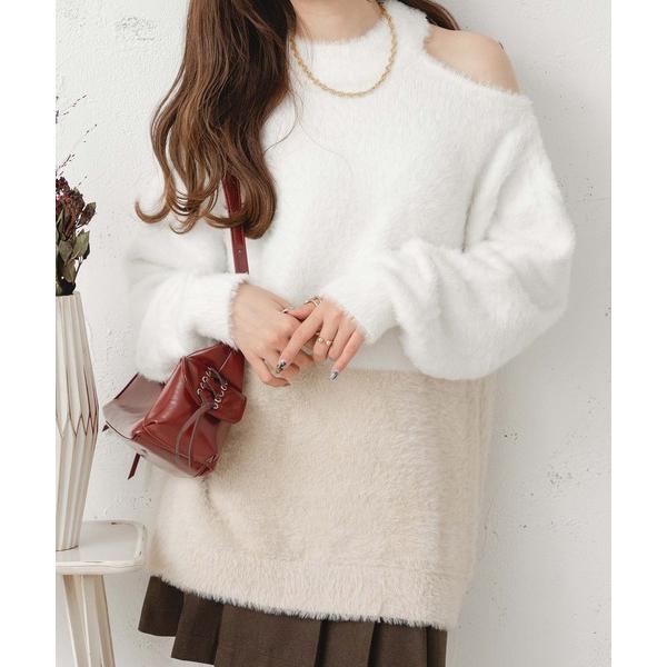 『タイムセール実施中』ZOZO問い合わせ番号:80674571ショップ:Ambre Neige，アンブルネージュブランド:Ambre Neige，アンブルネージュ商品名:2wayシャギーニットトップス／【WEB/EC限定商品】カテゴリ:トッ...