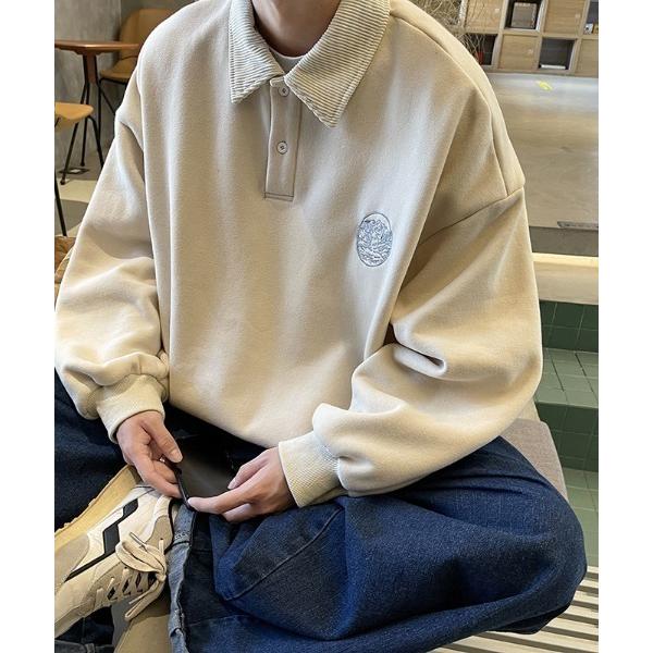 『セール実施中』ZOZO問い合わせ番号:80834501ショップ:Bonjour Sagan，ボンジュールサガンブランド:B.R.U，ブル，Bonjour Sagan，ボンジュールサガン商品名:ワンポイント刺繍襟付きスウェット / 異素材襟...