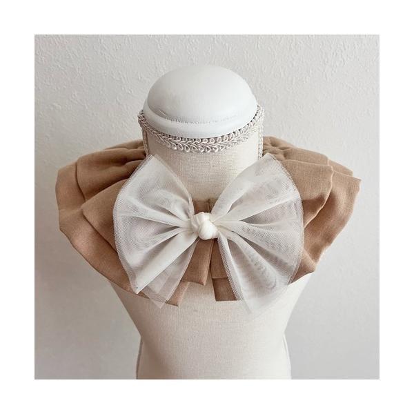 ※このアイテムは返品・交換対象外商品です。ZOZO問い合わせ番号:80834887ショップ:TONE，トーンブランド:tone，トーン商品名:【mille】チュールリボンのつけ襟スタイ/ベビースタイ / ビブ/よだれかけ(SU)カテゴリ:マ...