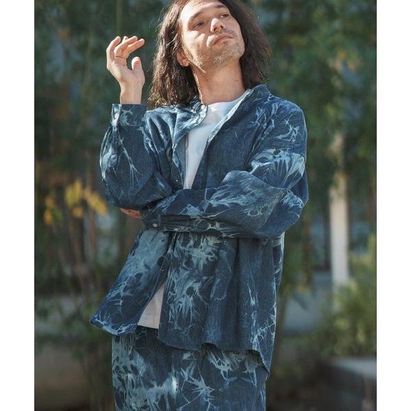 『セール実施中』ZOZO問い合わせ番号:80838303ショップ:CAMBIO，カンビオブランド:CAMBIO，カンビオ商品名:ms5534- 11oz Bleach Processing Band Collar Denim Shirts ...