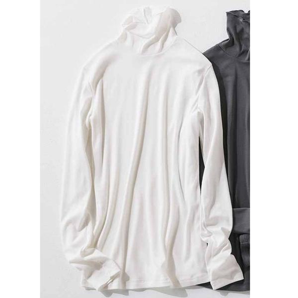 ZOZO問い合わせ番号:80840391ショップ:FELISSIMO，フェリシモブランド:MEDE19F，メデジュウキュウ商品名:ＭＥＤＥ１９Ｆ　エアリーな風合いの吸湿発熱コットンハイネックトップスカテゴリ:トップス>Tシャツ/カット...