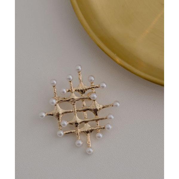 『タイムセール実施中』ZOZO問い合わせ番号:80873116ショップ:Mayree，メイリーブランド:Mayree，メイリー商品名:【resonance】幾何学デザイン ゴールド パール ブローチ【マルチウェイ/オケージョン】カテゴリ:ア...