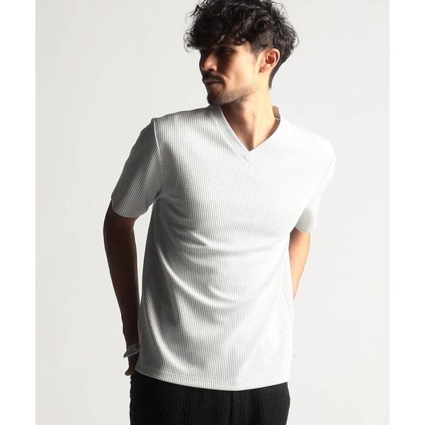 『タイムセール実施中』ZOZO問い合わせ番号:80874620ショップ:NICOLE，ニコルブランド:NICOLE CLUB FOR MEN，ニコルクラブフォーメン商品名:ボックスミニワッフル半袖Tシャツカテゴリ:トップス>Tシャツ/...