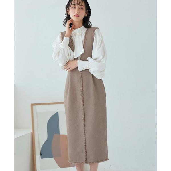 『タイムセール実施中』ZOZO問い合わせ番号:80907275ショップ:RUIRUE BOUTIQUE，ルイルエブティックブランド:RUIRUE BOUTIQUE，ルイルエブティック商品名:タイパールチェーンボリューム袖ブラウス＆ツイードジ...