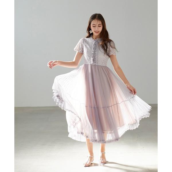 『セール実施中』ZOZO問い合わせ番号:81001354ショップ:Rose Tiara，ローズティアラブランド:Audie a Muses，オーディアミューズ商品名:チュールプリーツワンピースカテゴリ:ワンピース/ドレス>ワンピースブ...