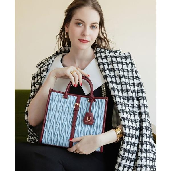 ZOZO問い合わせ番号:81004561ショップ:Histoire，イストワールブランド:U，ユー，histoire，イストワール商品名:ムー ジュリアングル トートバッグ Mサイズ/ショルダー付きカテゴリ:バッグ>ビジネスバッグブラ...