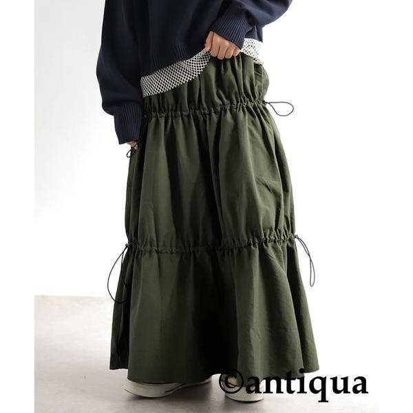 『タイムセール実施中』ZOZO問い合わせ番号:81071693ショップ:antiqua，アンティカブランド:antiqua，アンティカ商品名:ドロスト付きAラインスカートカテゴリ:スカート>スカートブランド品番:JY-00005素材:...