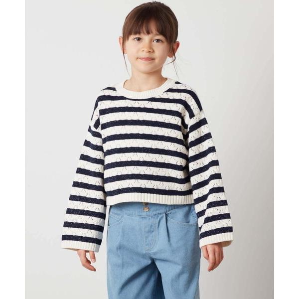 『セール実施中』ZOZO問い合わせ番号:81102621ショップ:a.v.v，アー・ヴェ・ヴェブランド:a.v.v，アーヴェヴェ商品名:[100-130]ラメボーダーショートニットカテゴリ:トップス>ニット/セーターブランド品番:KJ...