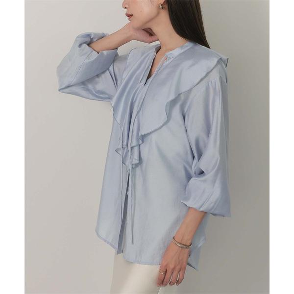 『タイムセール実施中』ZOZO問い合わせ番号:81103667ショップ:ur's，ユアーズブランド:ur's，ユアーズ商品名:ラッフルデザインブラウスカテゴリ:トップス>シャツ/ブラウスブランド品番:BDXU1560素材:テンセル 9...